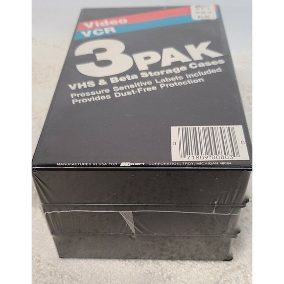 Kmart | Media | Vintage Lot Of 3 Vhs Beta Tape Hard Plastic Storage ...